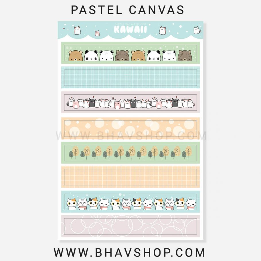 Kawaii Stripes Sticker Sheet – Bhav Shop