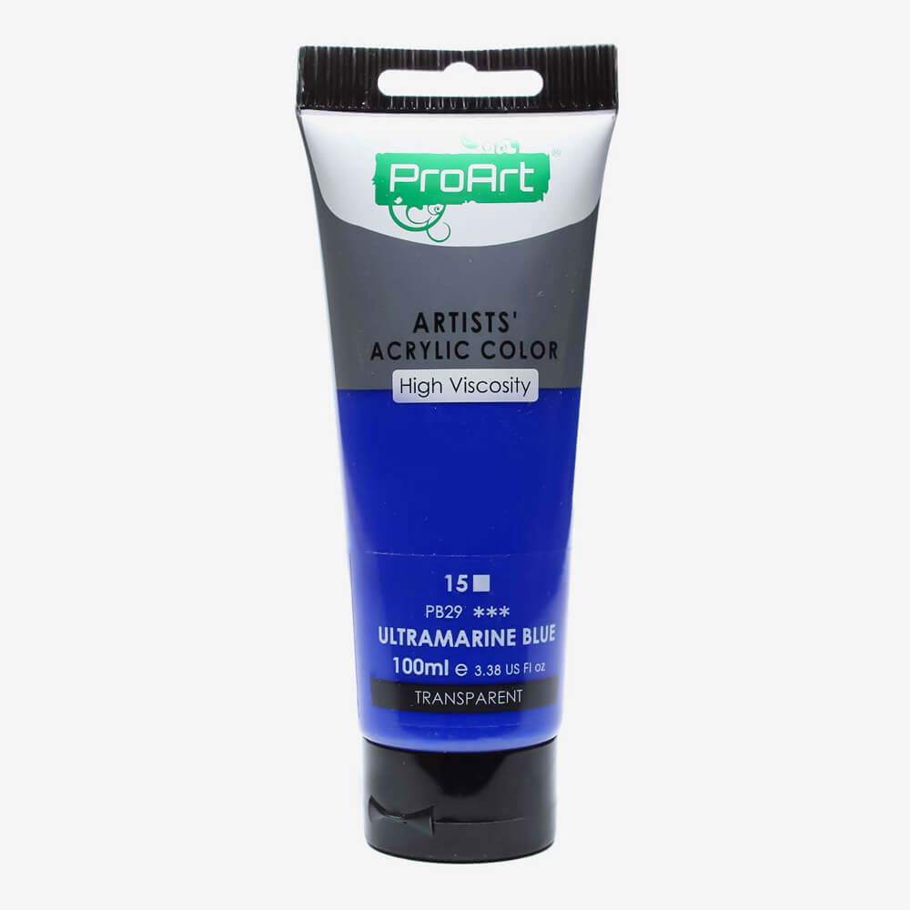 ProArt Artists' Acrylic 15 Ultramarine Blue (Transparent) - 100 ml ...