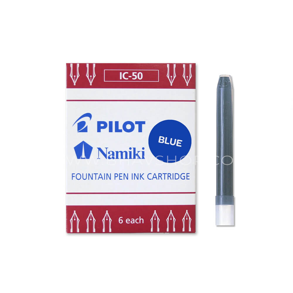 Pilot Namiki Fountain Pen Ink Cartridge IC-50 - Blue (Pack of 6 ...
