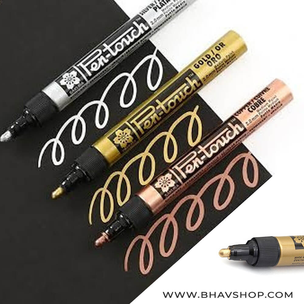 Sakura Pen-Touch Paint Marker (Copper, Gold, Silver) - Medium Point 2.0 ...