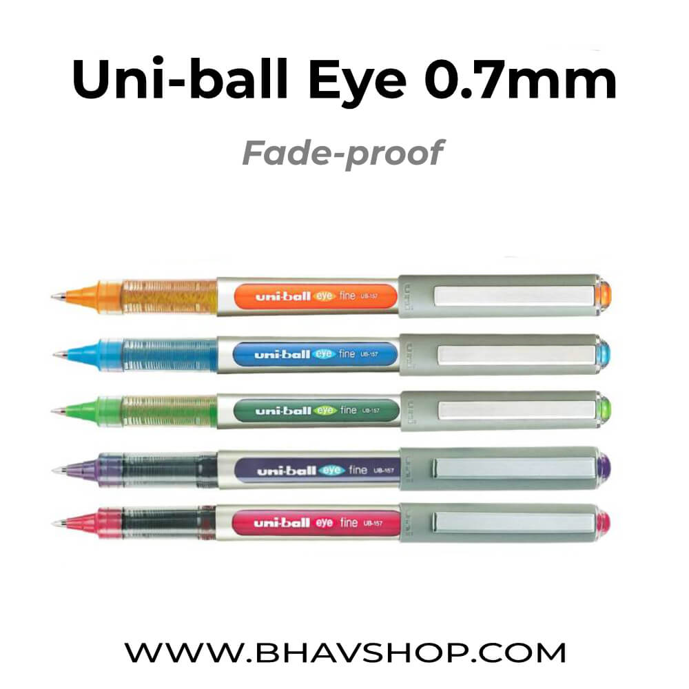 Uni Ball Eye Roller Pen 0.7mm (Orange, Light Blue, Light Green, Violet ...