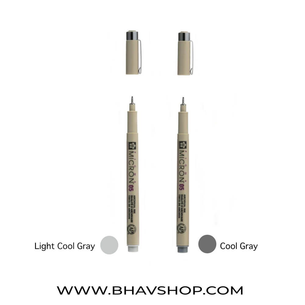 Sakura Pigma Micron Pen - 05 mm (Cool Gray, Light Cool Gray) – Bhav Shop