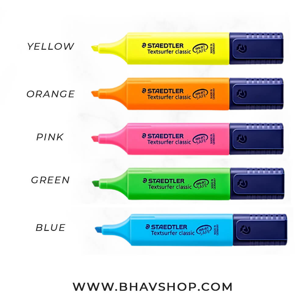 STAEDTLER Textsurfer Classic Highlighters - Single, Chisel Tip – Bhav Shop