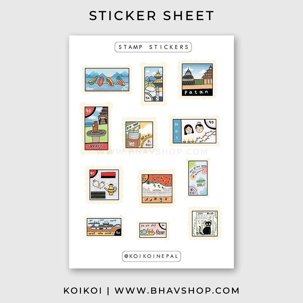 Stamp Stickers Sheet – Bhav Shop