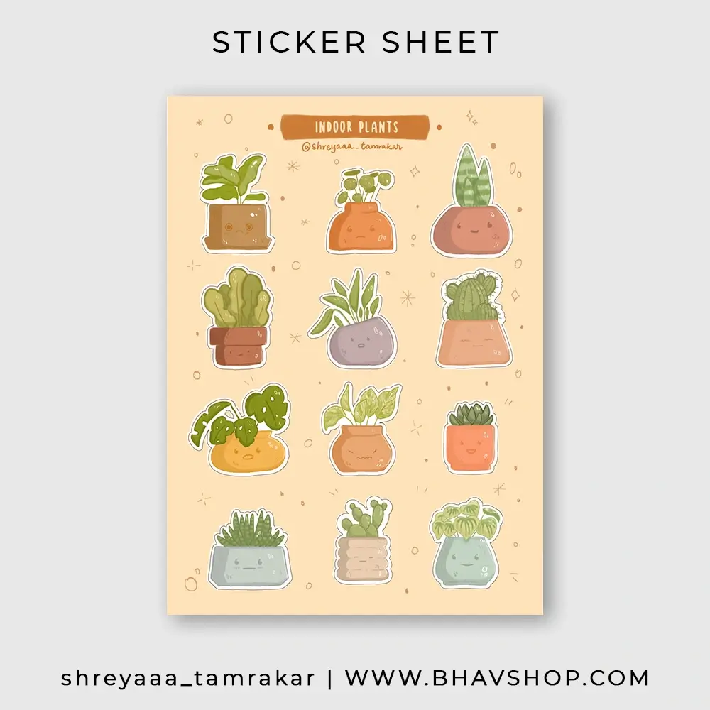 Indoor Plants Sticker Sheet – Bhav Shop