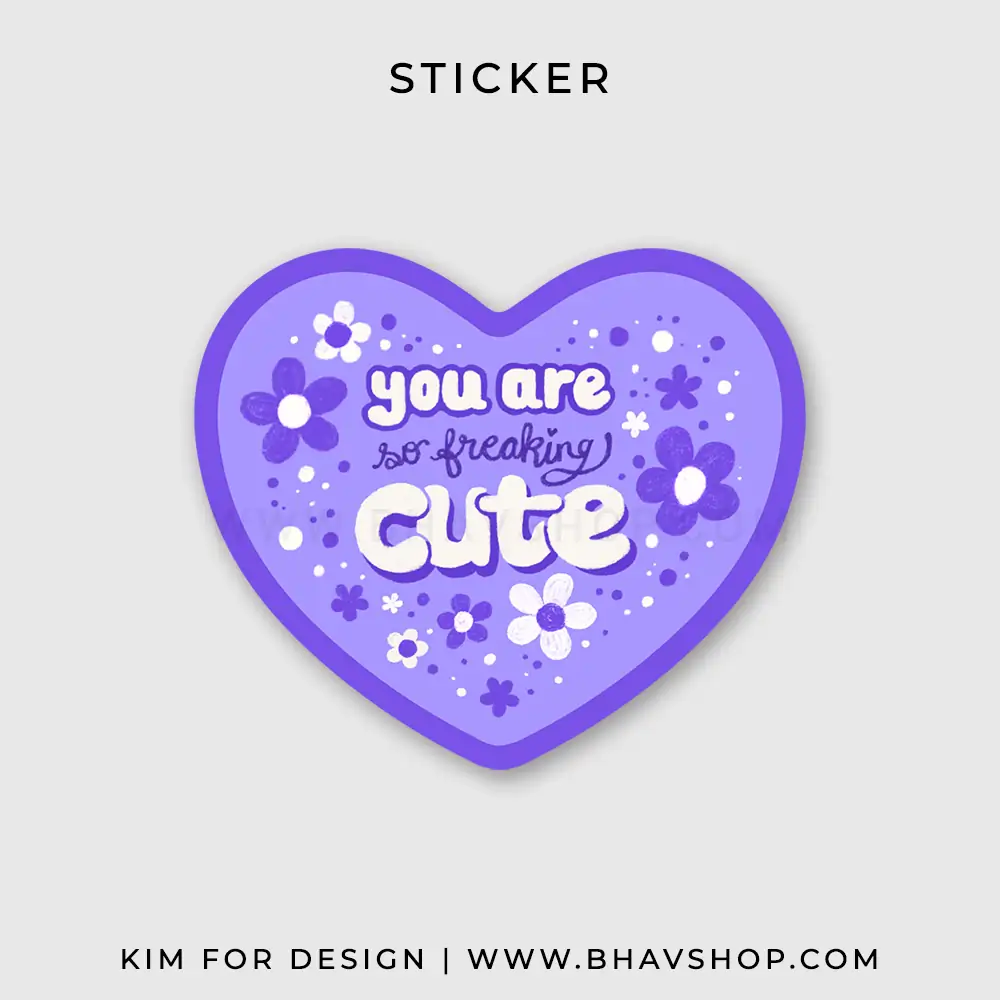 Cute Heart Die Cut Sticker – Bhav Shop